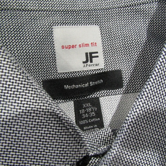 jf j.ferrar | Shirts | New J Ferrar Blackwhite Mechanical Stretch Xxl ...